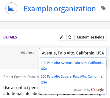 Address fields in Pipedrive - Knowledge Base | Pipedrive